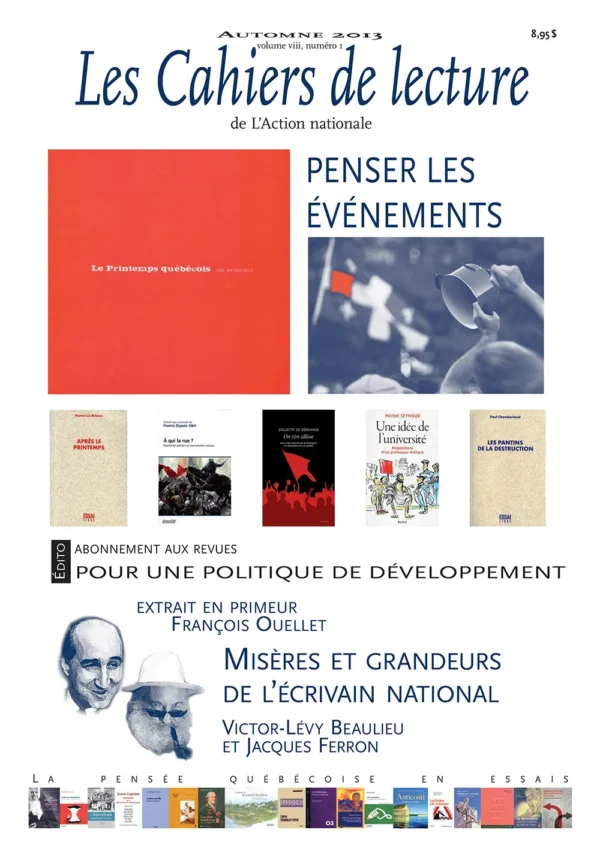 Cahiers de lecture – Automne 2013 - L’Action nationale